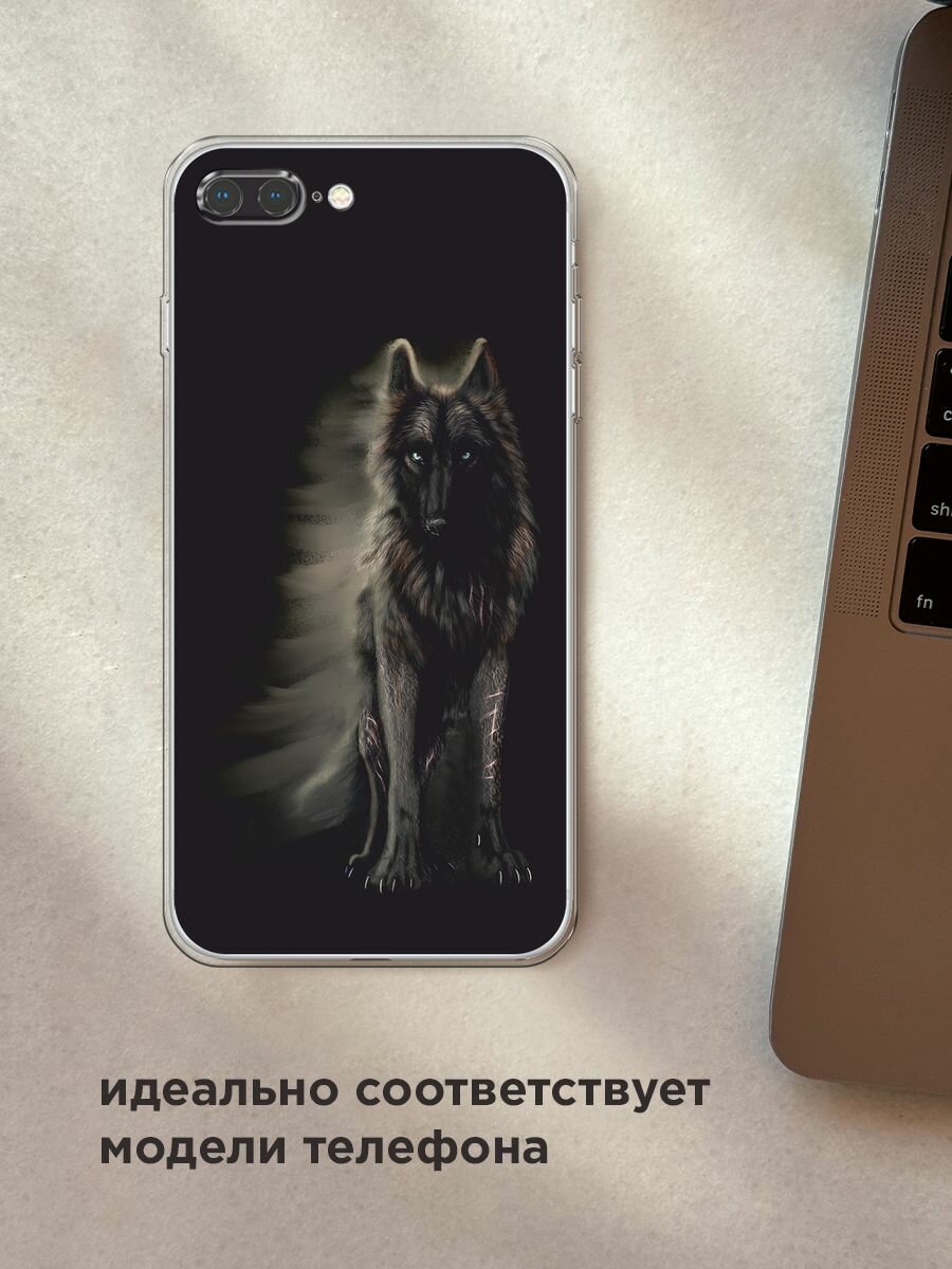 Чехол на Apple iPhone 7 Plus / Айфон 7 Плюс с принтом "Туманный волк" — фото 1