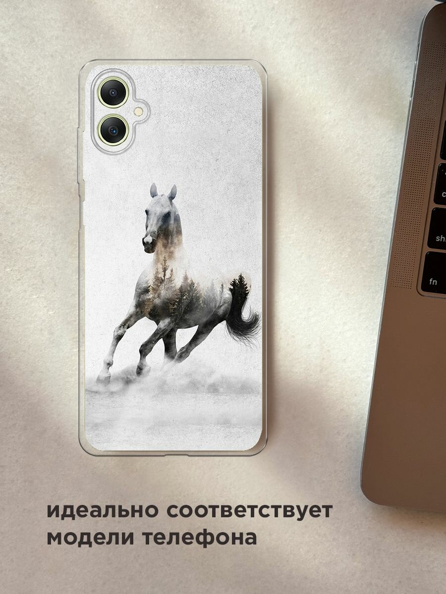 Чехол на Samsung Galaxy A06 / Самсунг Галакси А06 с принтом "Лошадь лес" — фото 1