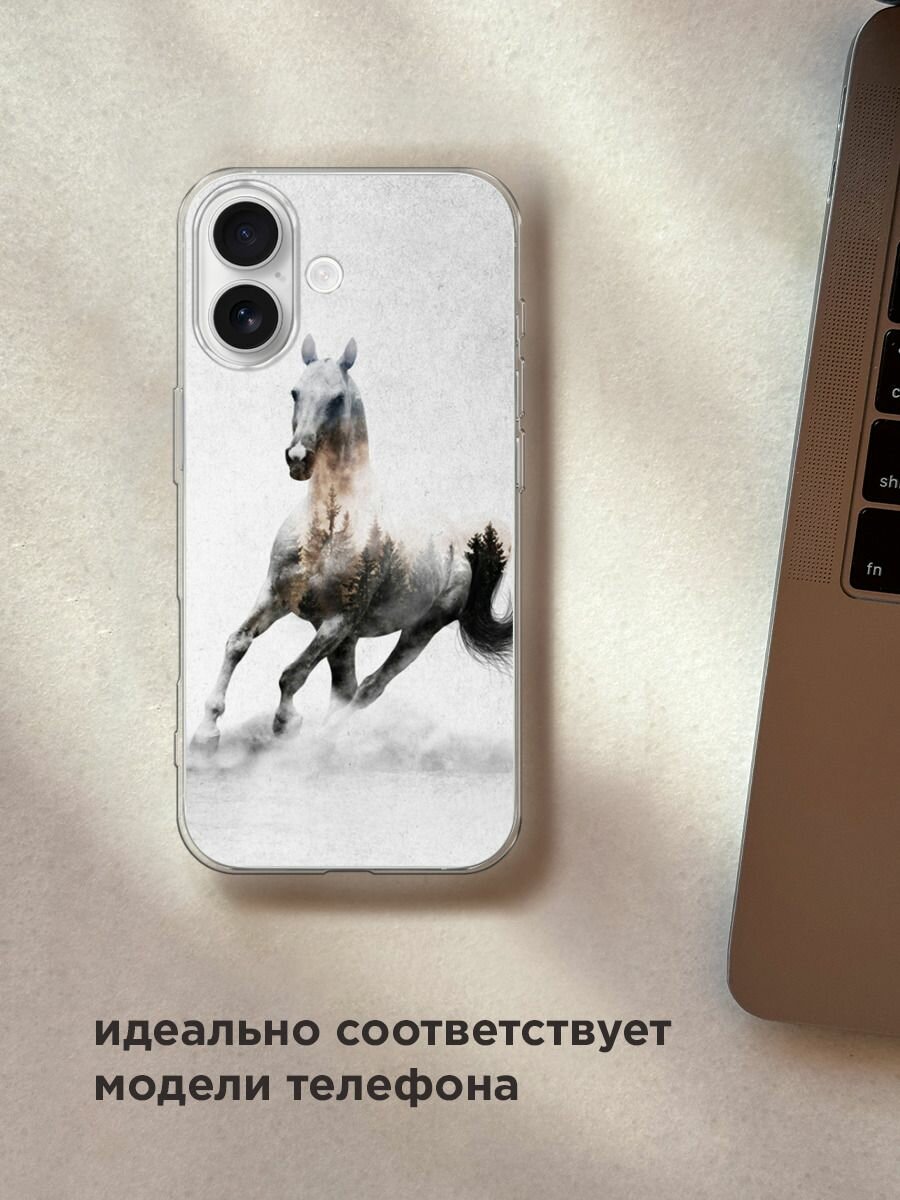 Силиконовый чехол на Apple iPhone 17 / Айфон 17 с принтом "Лошадь лес" — фото 1