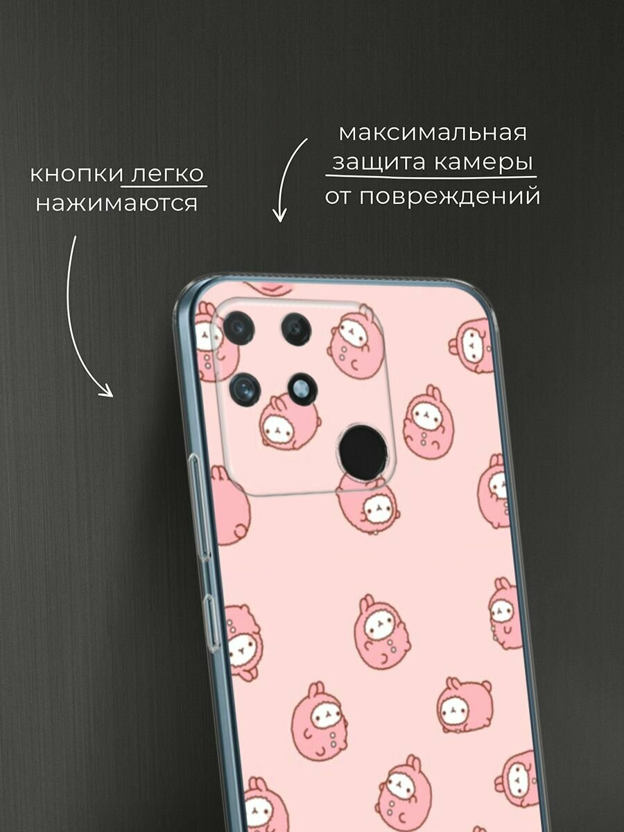 Чехол на Realme Narzo 50A / Реалми Нарзо 50A с принтом "Зайчики в капюшонах" — фото 1