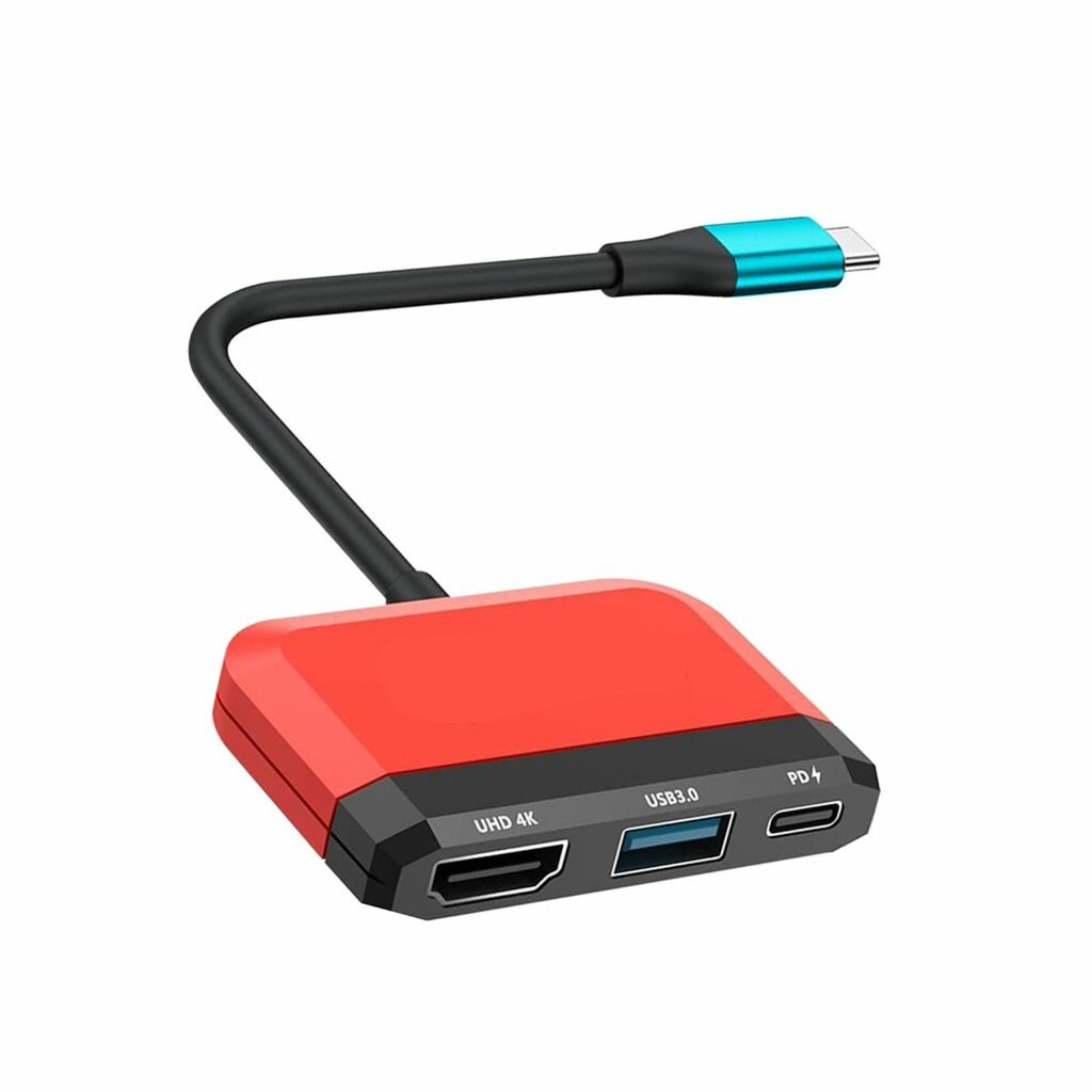 Портативная док-станция для телевизора Type c 3-в-1-красный