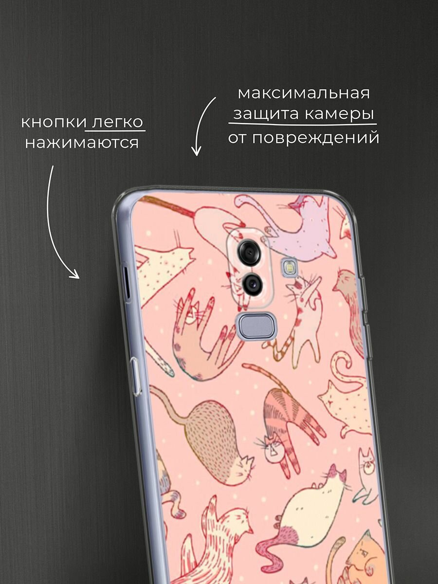 Чехол на Samsung Galaxy J8 / Самсунг Галакси Джей 8 с принтом "Розовое счастье" — фото 1