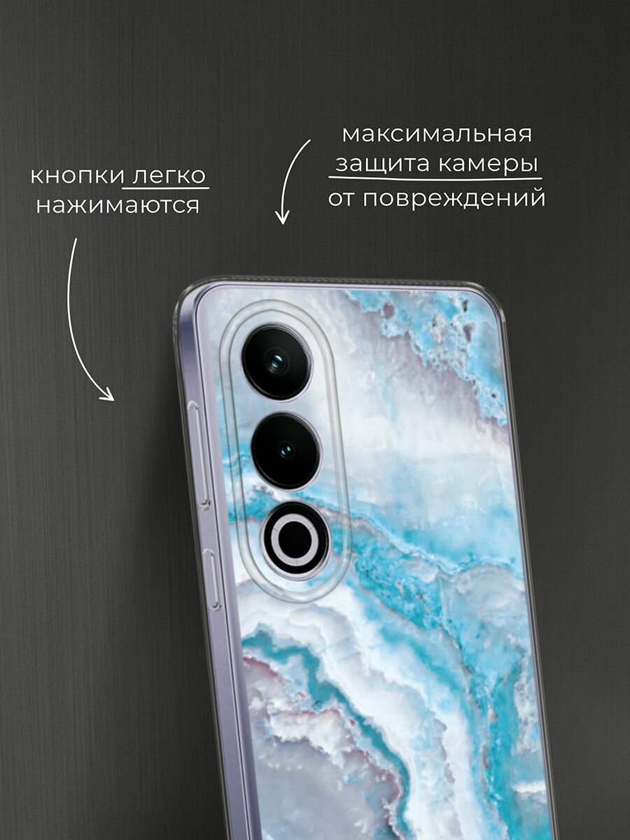Чехол на Oneplus Ace 3V / Ван Плас Эйс 3V с принтом "Нежно-голубой мрамор" — фото 1