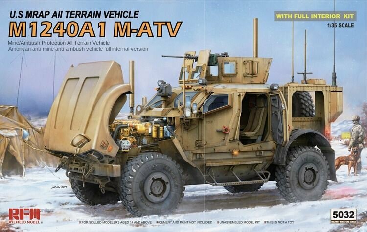 Rye Field RFM 5032 1/35 matv (cmrap all terrain Автотранспортные средства) m1240a w/Общая внутренняя структура Модель автомобиля