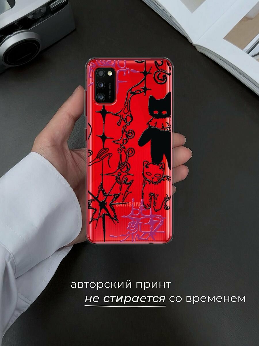 Чехол на Samsung Galaxy A41 / Самсунг Галакси А41 с принтом "Готические котики" — фото 1
