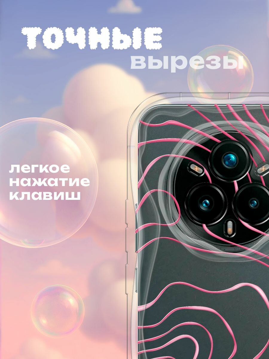 Чехол на Realme 14 Pro / Реалми 14 Про с принтом Розовые волны — фото 1