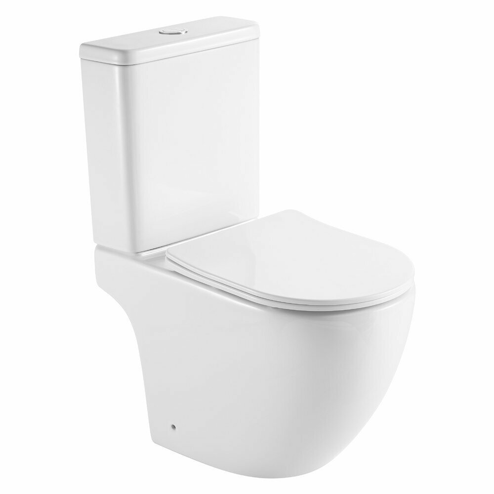 Унитаз-компакт с круговым смывом EVA GOLD EG312T безободковый, тонкое сиденье