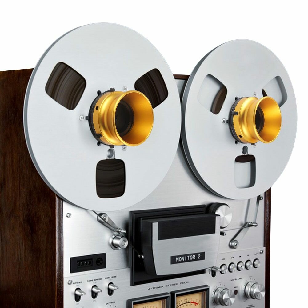 Адаптеры NAB для магнитофонов Studer ReVox, Akai, Teac, алюминиевые, 10 дюймов, золотистые