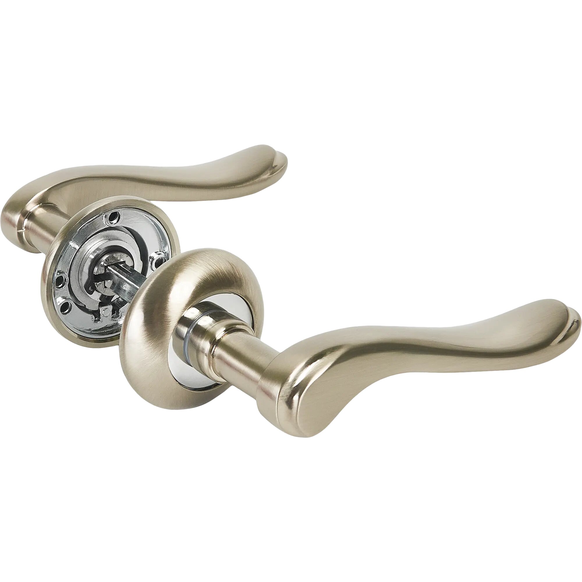 Fuaro Grazia TL54 дверные ручки с запиранием комплект цвет никель для межкомнатной двери