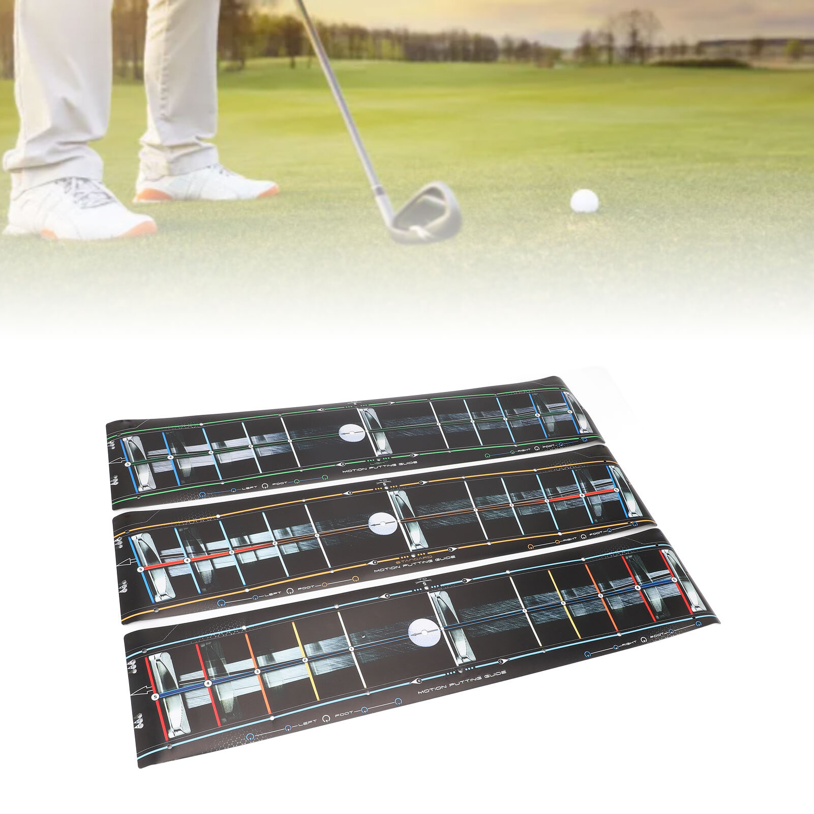 3шт тренировочный коврик для паттинга ПУ направляющая дорожка выравнивание тренировочное пособие для тренировок в помещении и на открытом воздухе