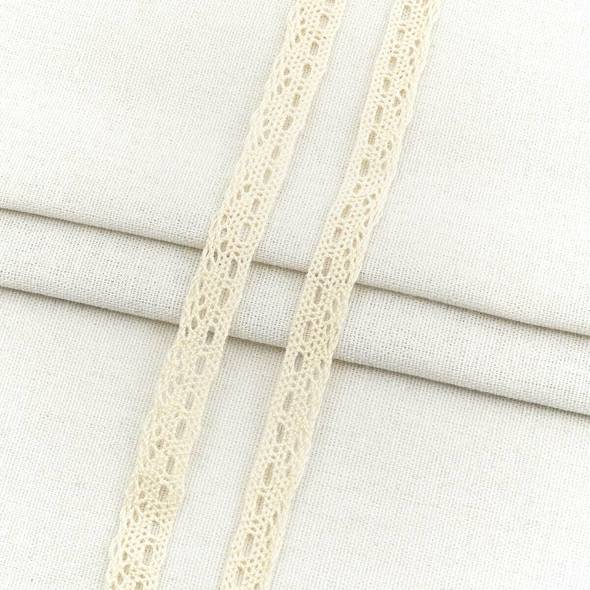 Тесьма отделочная вязаная, хлопок. 1,2 смх18,2 м, цвет бежевый, Айрис