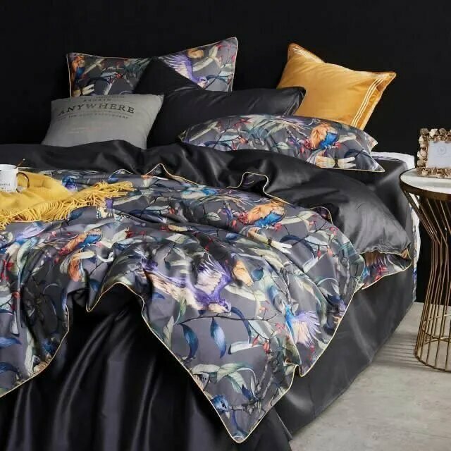 Комплект постельного белья, Мако-сатин, Евро, наволочки 50x70