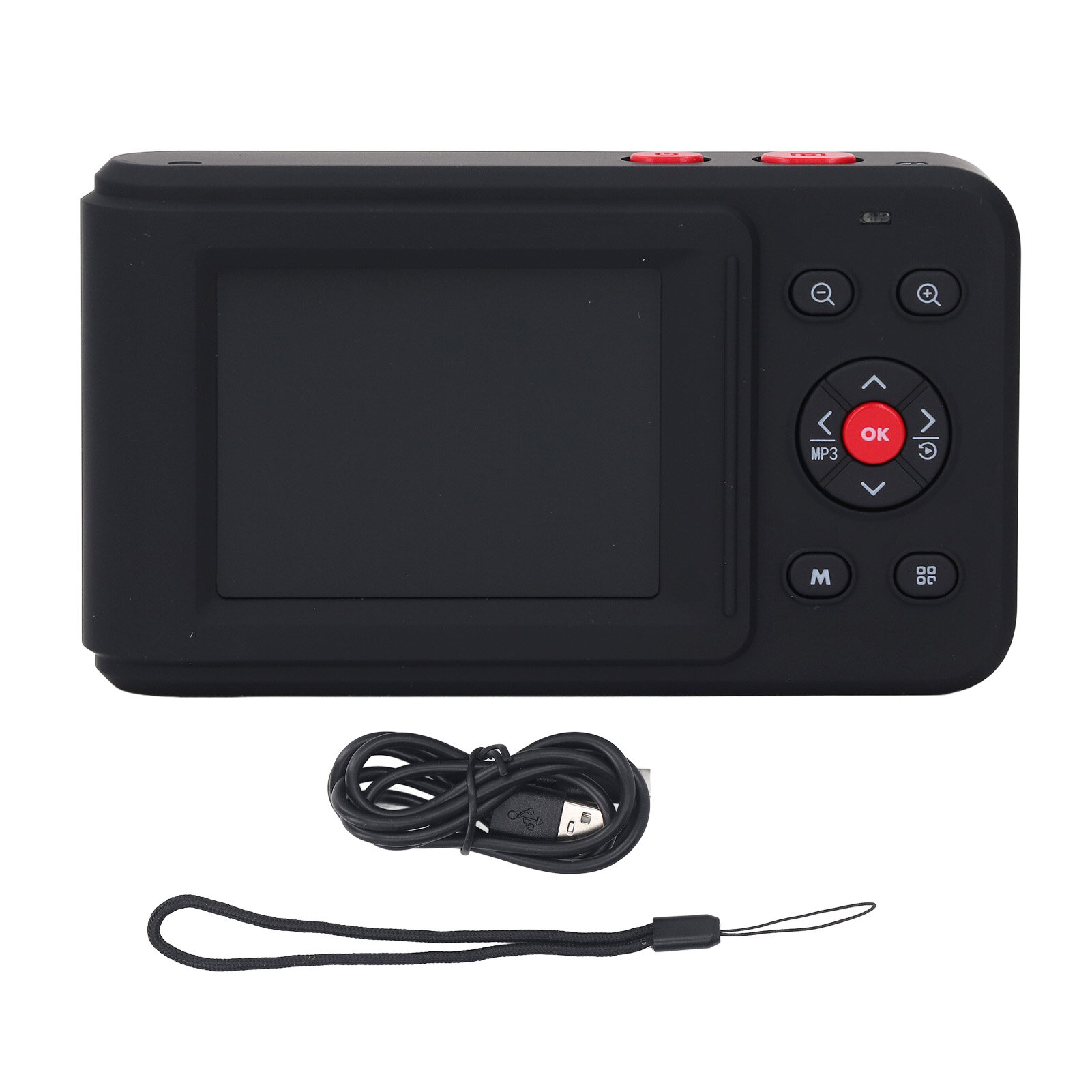 Цифровая камера 72MP 2.5K Видеовыход Двойной экран Компактная камера 16-кратный зум Автофокус Селфи-камера для путешествий Встреч Выпускных Черный