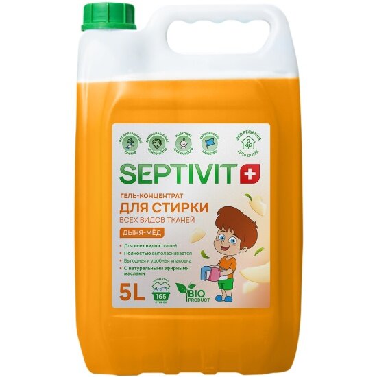 Гель для стирки Septivit Все Виды Тканей Дыня-Мед,5 л