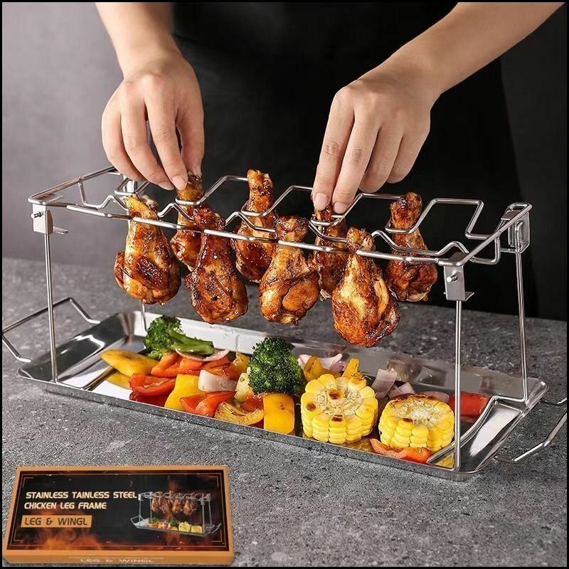 Подставка для куриных ножек и крылышек для гриля, барбекю, духовки, Куриная нога крыло стойки