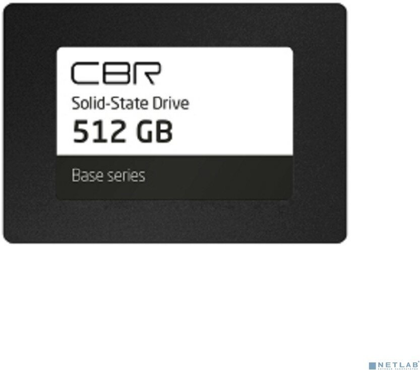 Внутренний SSD-диск CBR SSD-512GB-2.5-BS24b, Внутренний SSD-накопитель, серия "Base", 512 GB, 2.5", SATA III 6 Gbit/s, 3D TLC NAND, R/W speed up to 550/500 MB/s, TBW (TB) 256, OEM