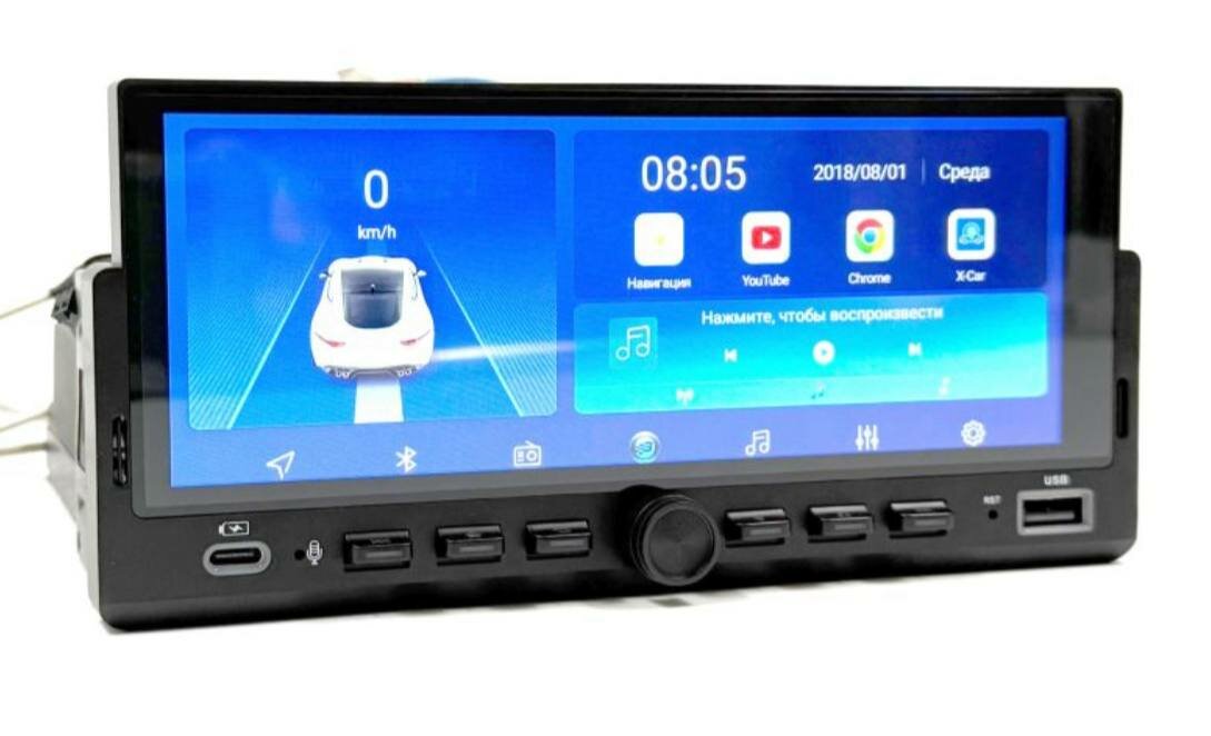 Автомагнитола Android BOS MINI K68 7 дюймов, 4/64 GB, Bluetooth, USB, AUX, FM, кулер охлаждения.