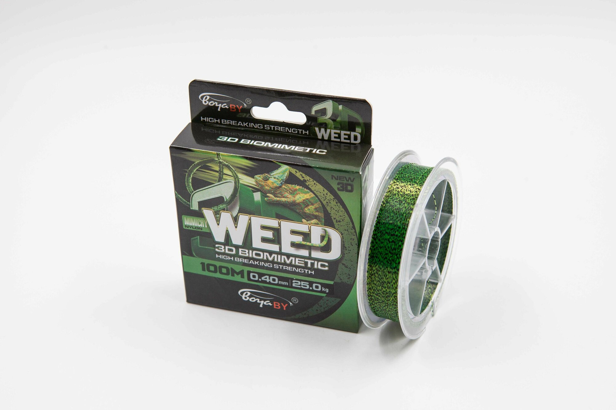 Леска нейлоновая BoyaBY 3D Weed 0.40 мм 25 кг зеленая суперпрочная для ловли в зарослях и коряжнике