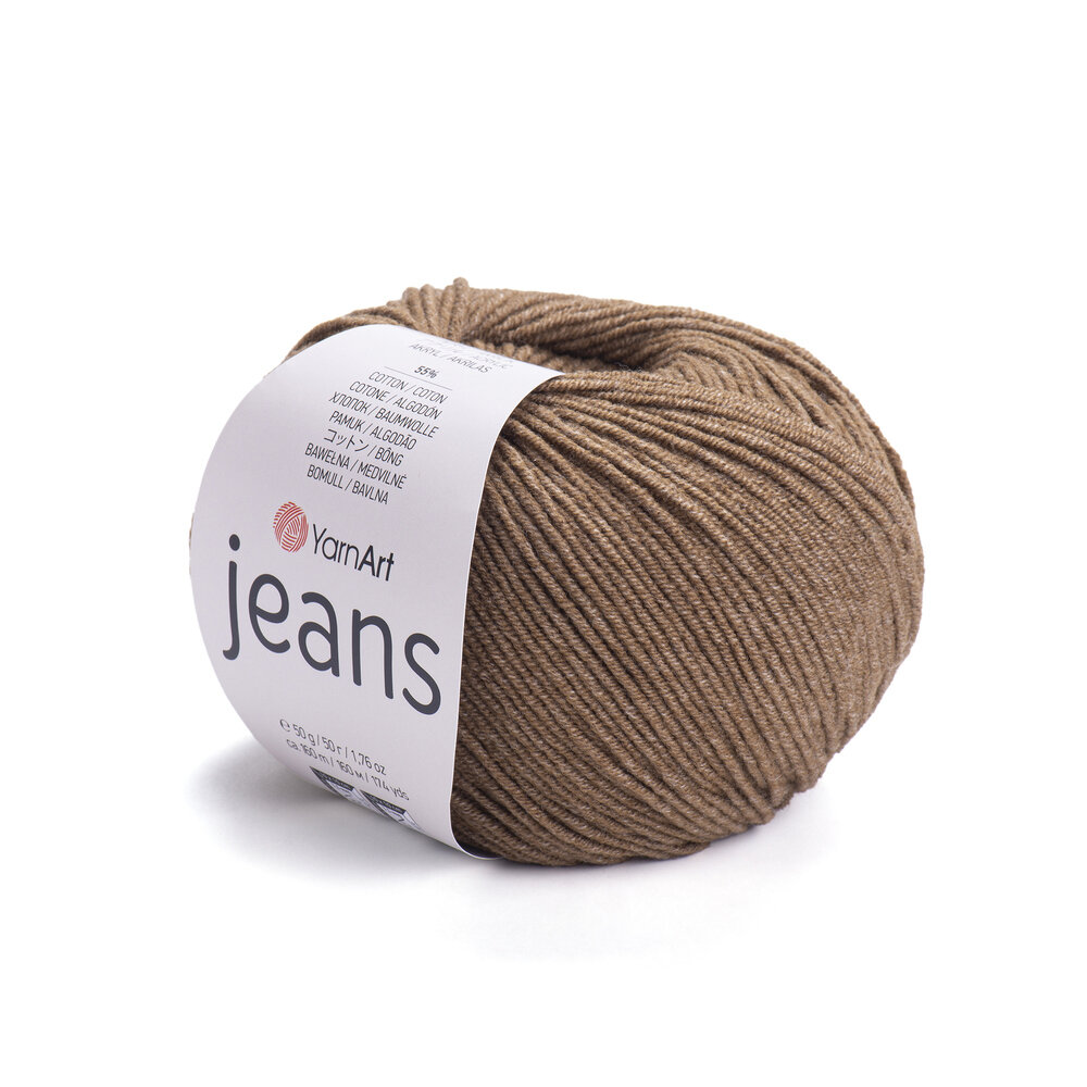 Пряжа для вязания YarnArt Jeans 40 коричневый 1 моток 50 гр/160 м 55% хлопок, 45% акрил