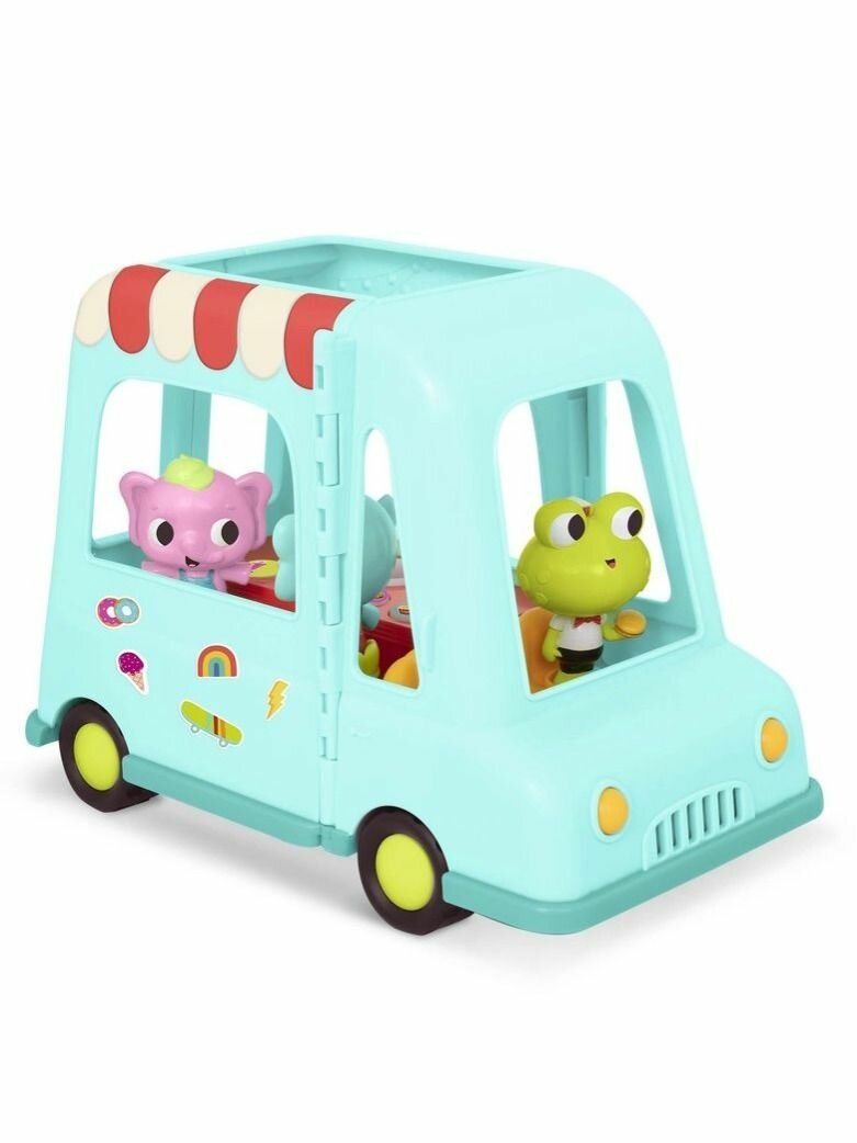 BATTAT Музыкальный автобус Еда на колесах со звуками и фигурками для детей от 2 лет