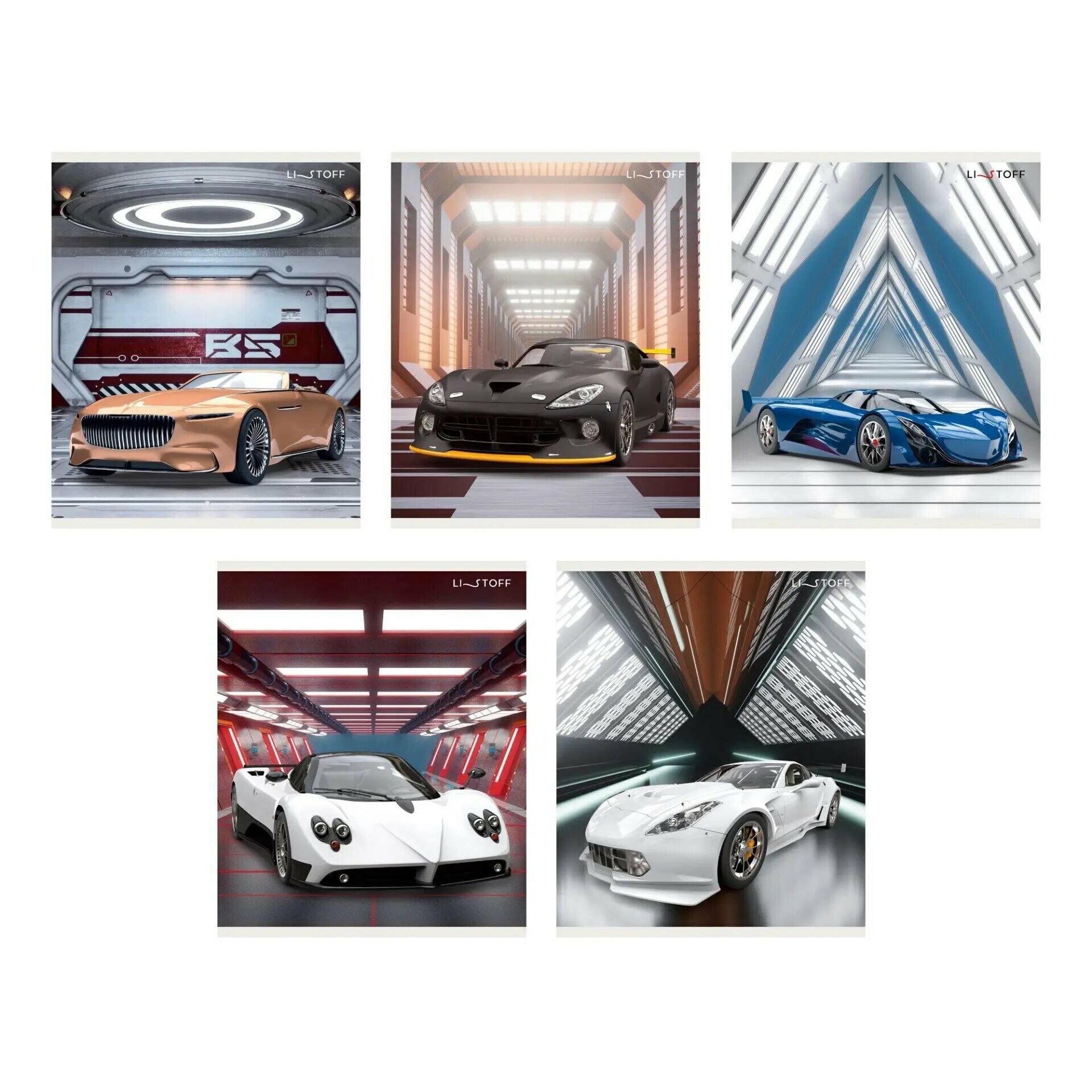 Тетрадь в клетку Listoff, "Спортивные машины", 48 листов, в ассортименте