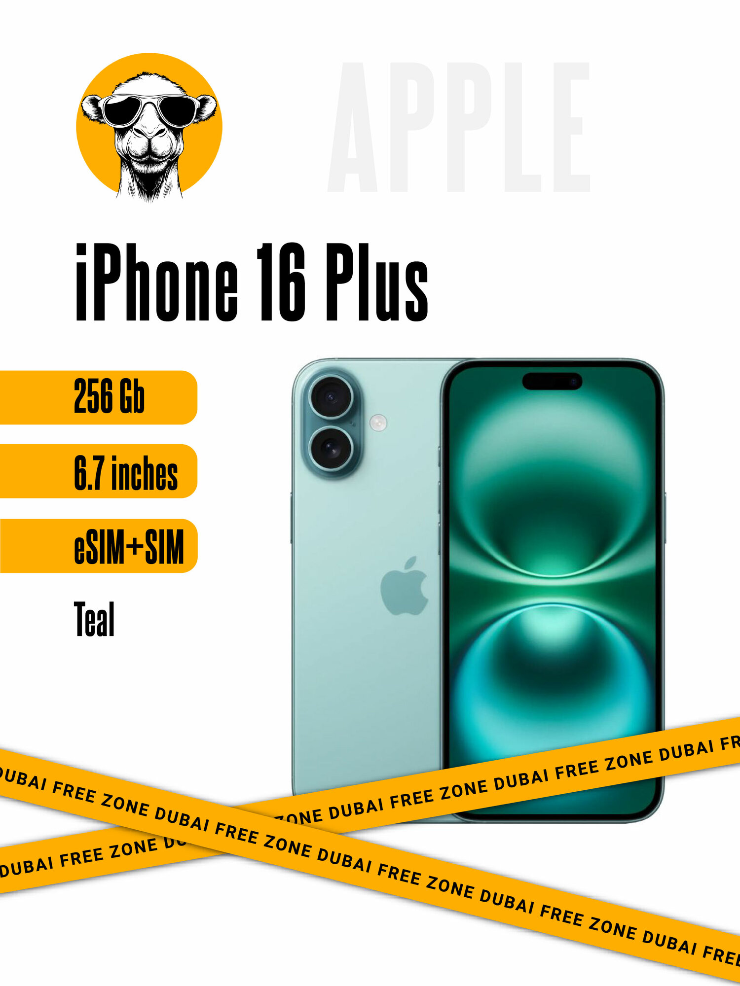 Смартфон iPhone 16 Plus 256GB Teal Sim+E-Sim