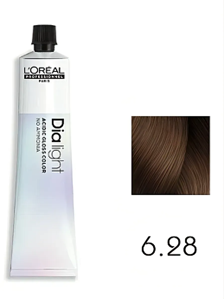 Краска для волос L'Oreal Professionnel DIA Light Acidic Gloss Color No Ammonia, Полуперманентный краситель-блеск, 6.28