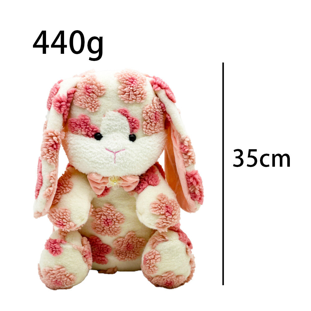 Плюшевый зайчик с лентами, медвежонок в шахматном порядке, разноцветная плюшевая игрушка-кролик.