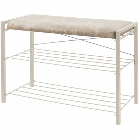 Этажерка для обуви Nika ЭКТ3-80В с мягким сиденьем, латте/бежевый металлик (ЭКТ3-80В/Л)