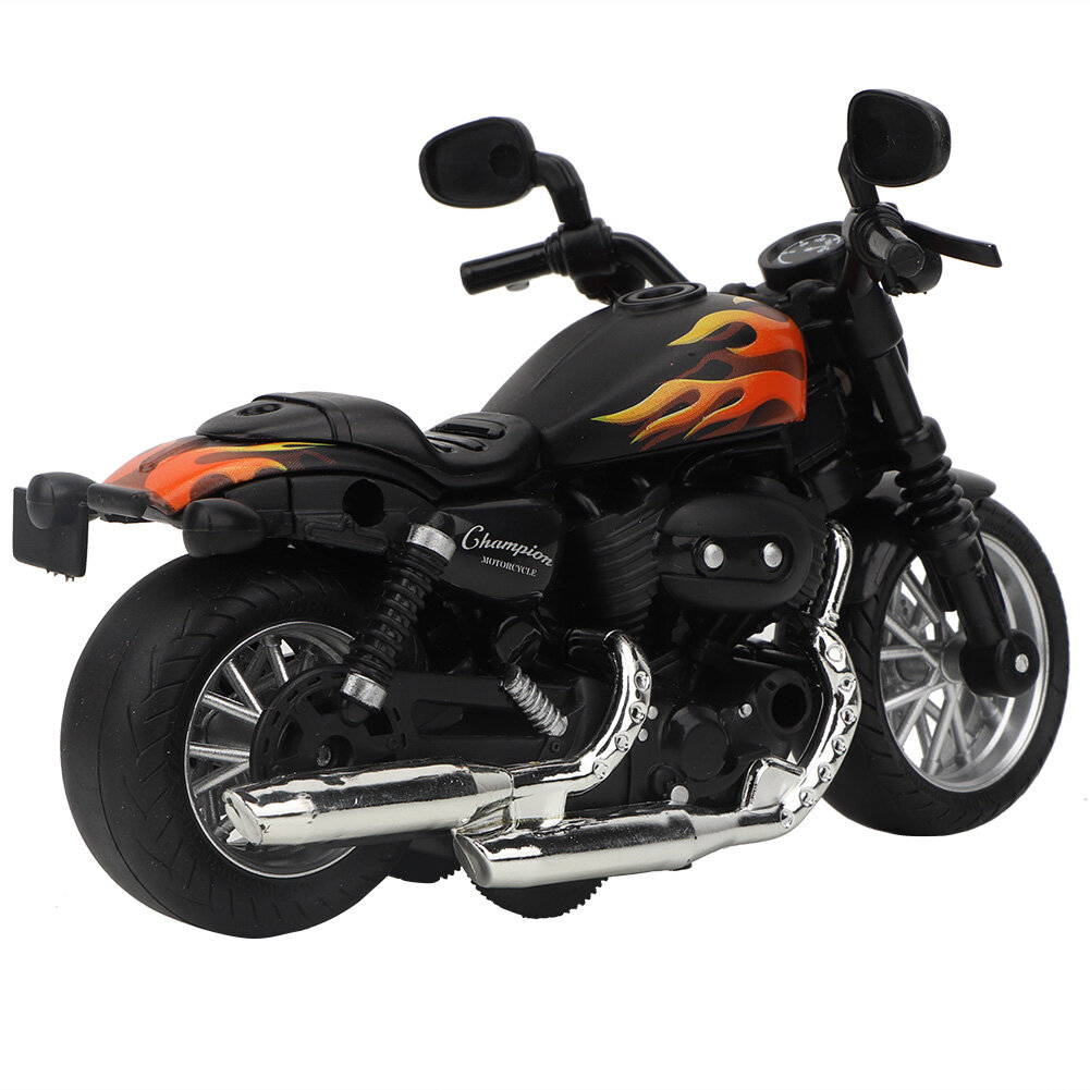 Электрическая модель мотоцикла из сплава с музыкой и светом для детей (Черный)