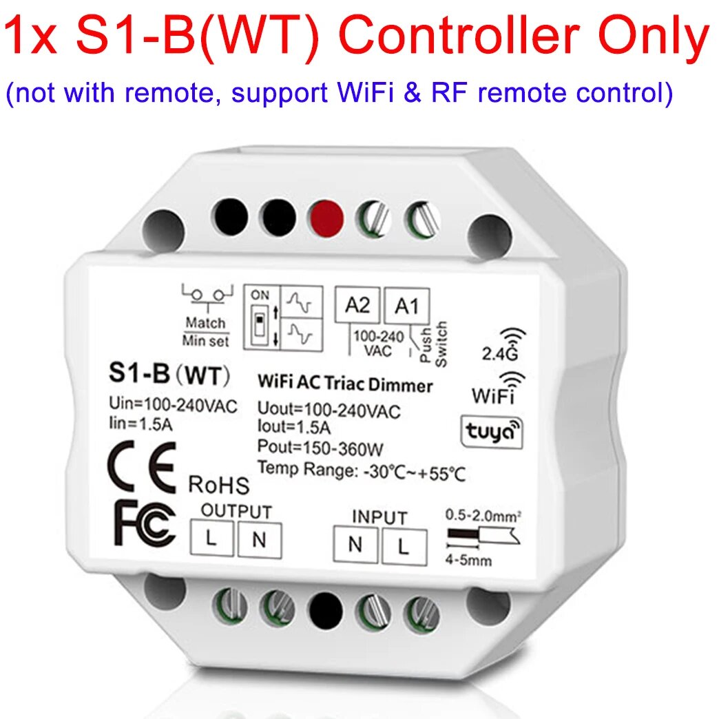 Veromount Tuya WiFi Диммер для LED ламп Белый, S1-B(WT) Only
