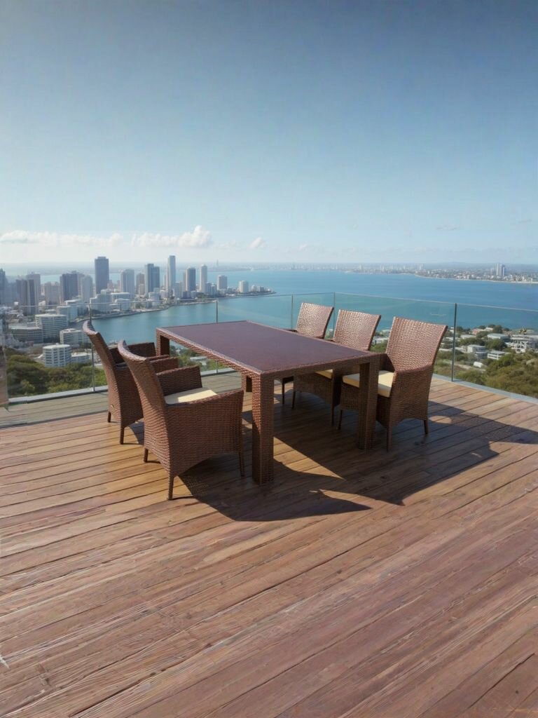 Комплект из искусственного ротанга Окленд, цвет под "красное дерево", 6 персон