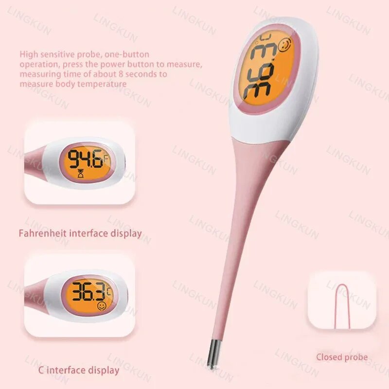 Детский Цифровой Термометр Для Измерения Температуры В Подмышечной Впадине, Быстрое Измерение За 8 Секунд