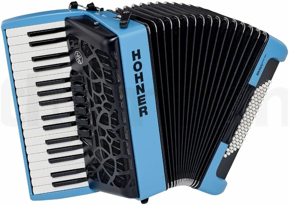 Аккордеон HOHNER 3/4 Bravo my Color III 72 Sky A166153, 3-х голосный, 72 баса, правая клавиатура G-E