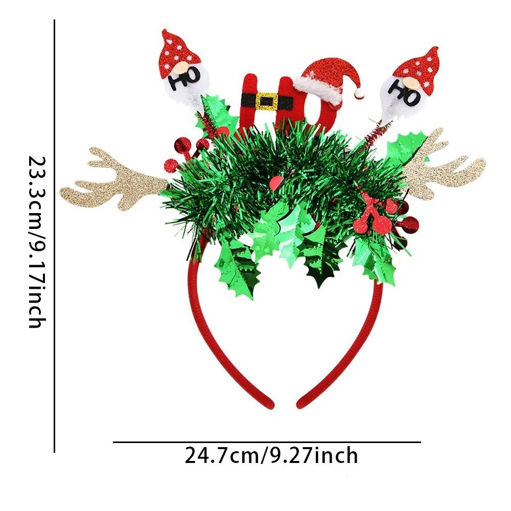 Рождественская повязка на голову с цветными шариками Style 8