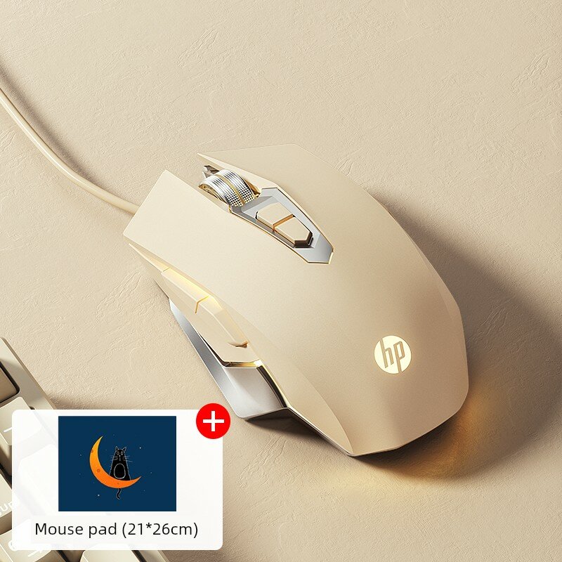 Официальная игровая мышь HP для киберспорта, для мальчиков и девочек, бесшумная, проводная, механическая, для ноутбуков