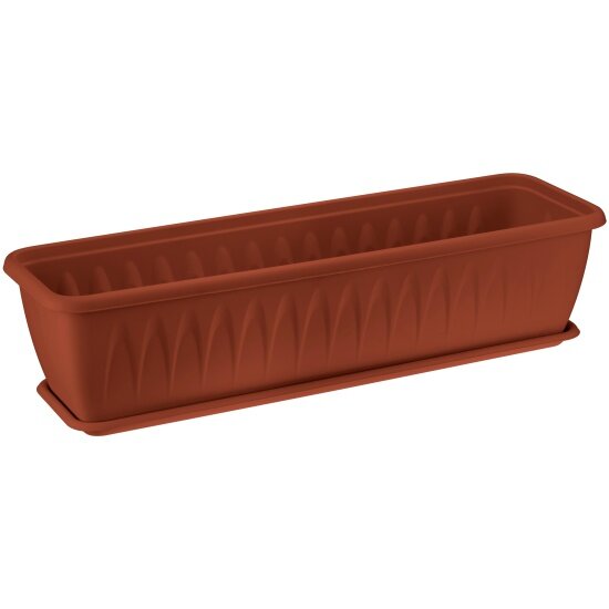 Балконный ящик Idea алиция 600мм с поддоном М 3215 Терракотовый