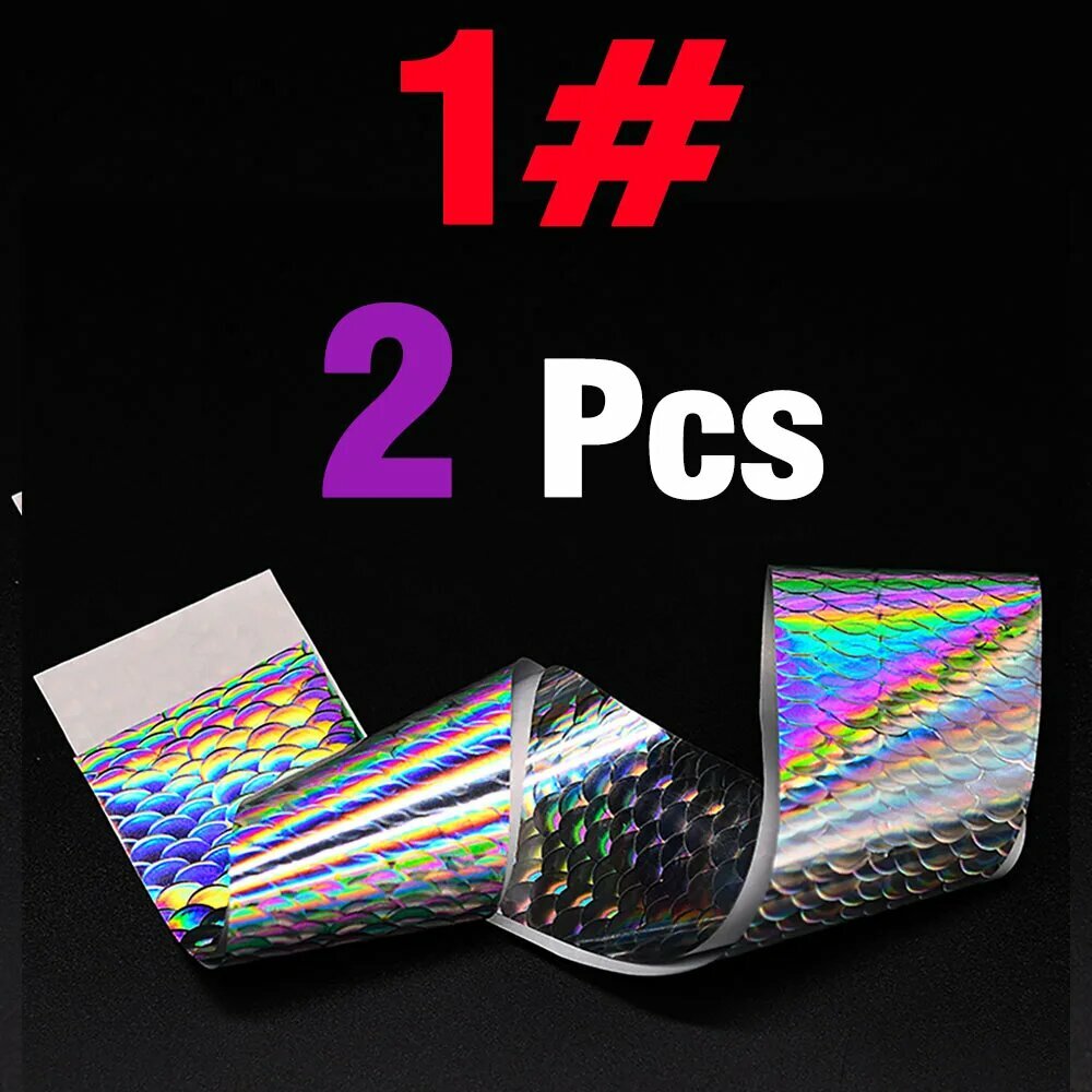 MNFT 2Pcs Colorful Hot Stamping Foil For Fishing Lure Jigs Baits Spoon Paper 4*50cm