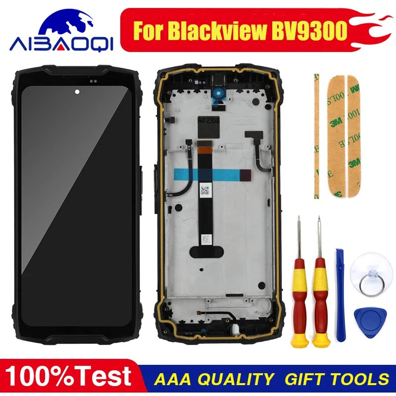 Новый оригинальный сенсорный экран XUNQIYI для Blackview BV9300 BV9300 Pro, ЖК-дисплей с рамкой, крышка аккумулятора, отличные запасные части BV9300 Black