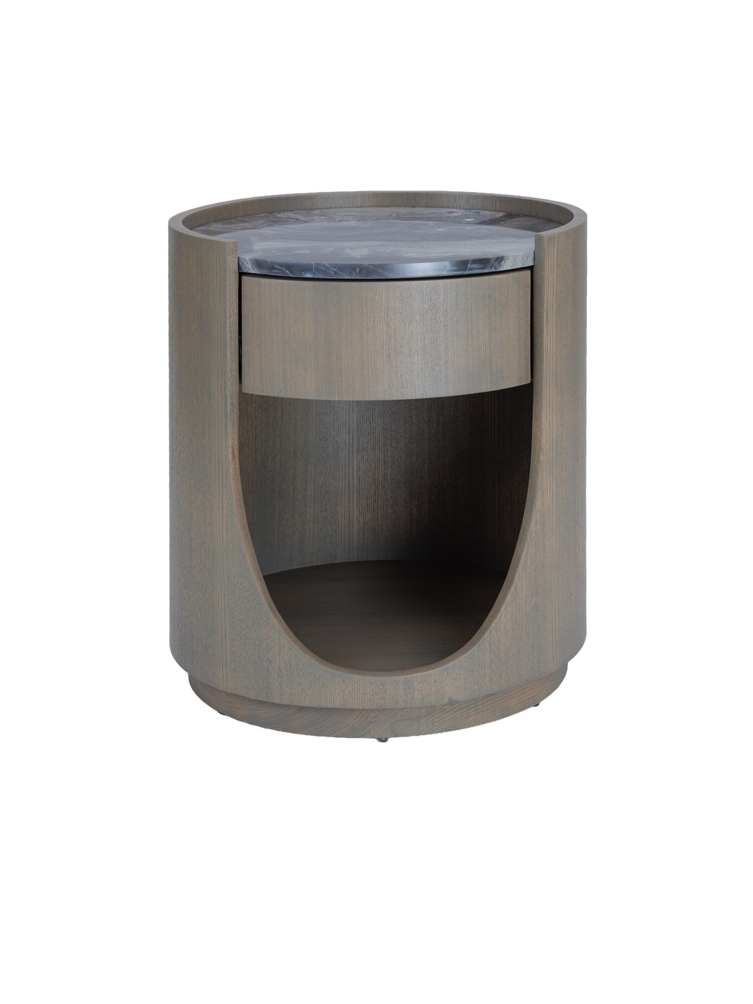 Прикроватная тумба Адела, Столешница - натуральный мрамор, Корпус - хвойная фанера, Шпон ясеня, /