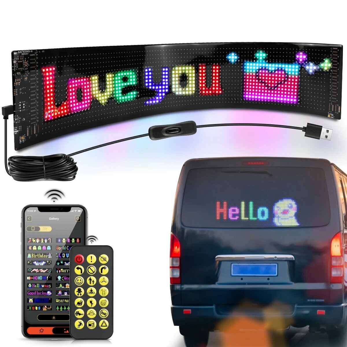 LED-дисплей 20x64, 10x35 см