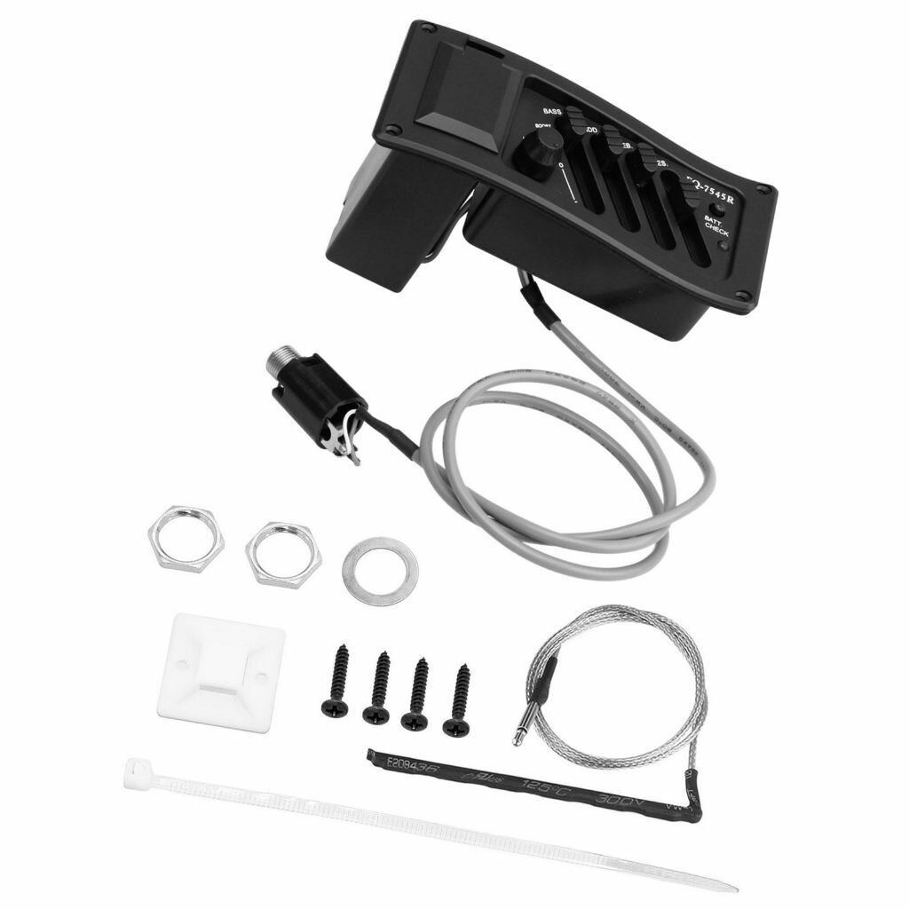 Звукосниматель классической народной акустической гитары с 4-сегментным Эквалайзером-Черная наклейка