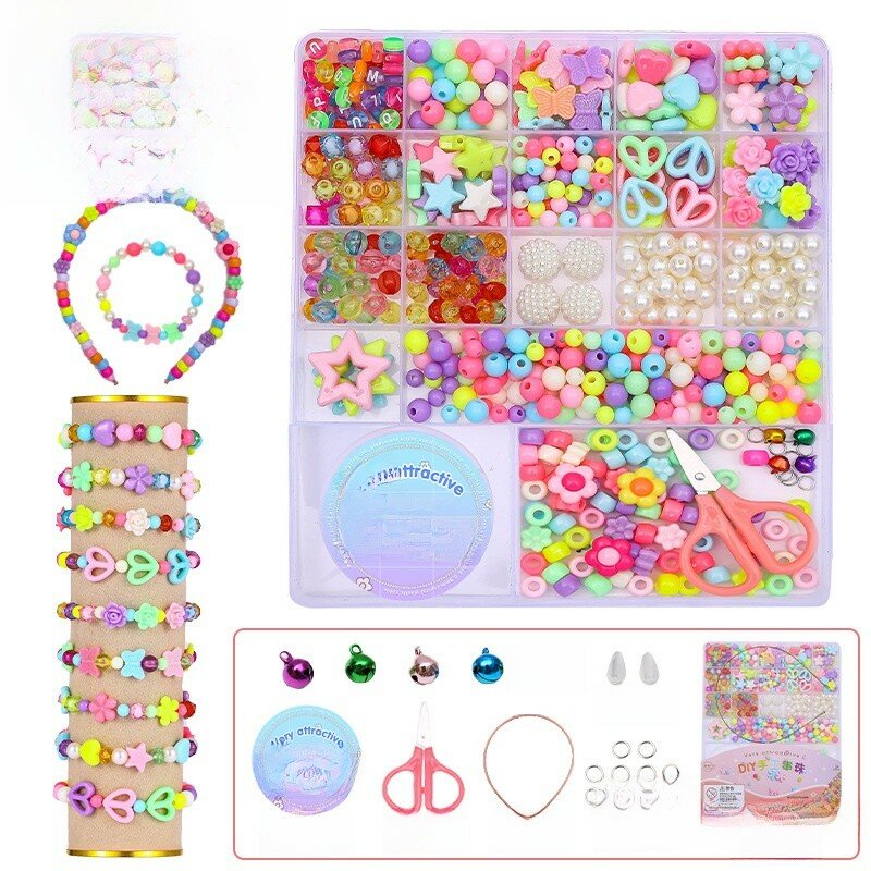 Детский набор для изготовления бус из пластиковых элементов для развития мозга и семейного сближения