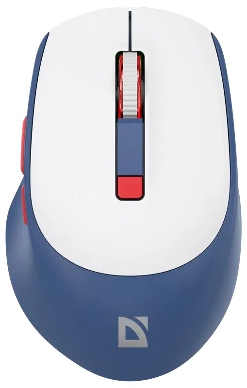 Мышь беспроводная Defender Belsa MB-249 белый/синий, 3200 dpi, радиоканал, Bluetooth, USB, кнопки - 6