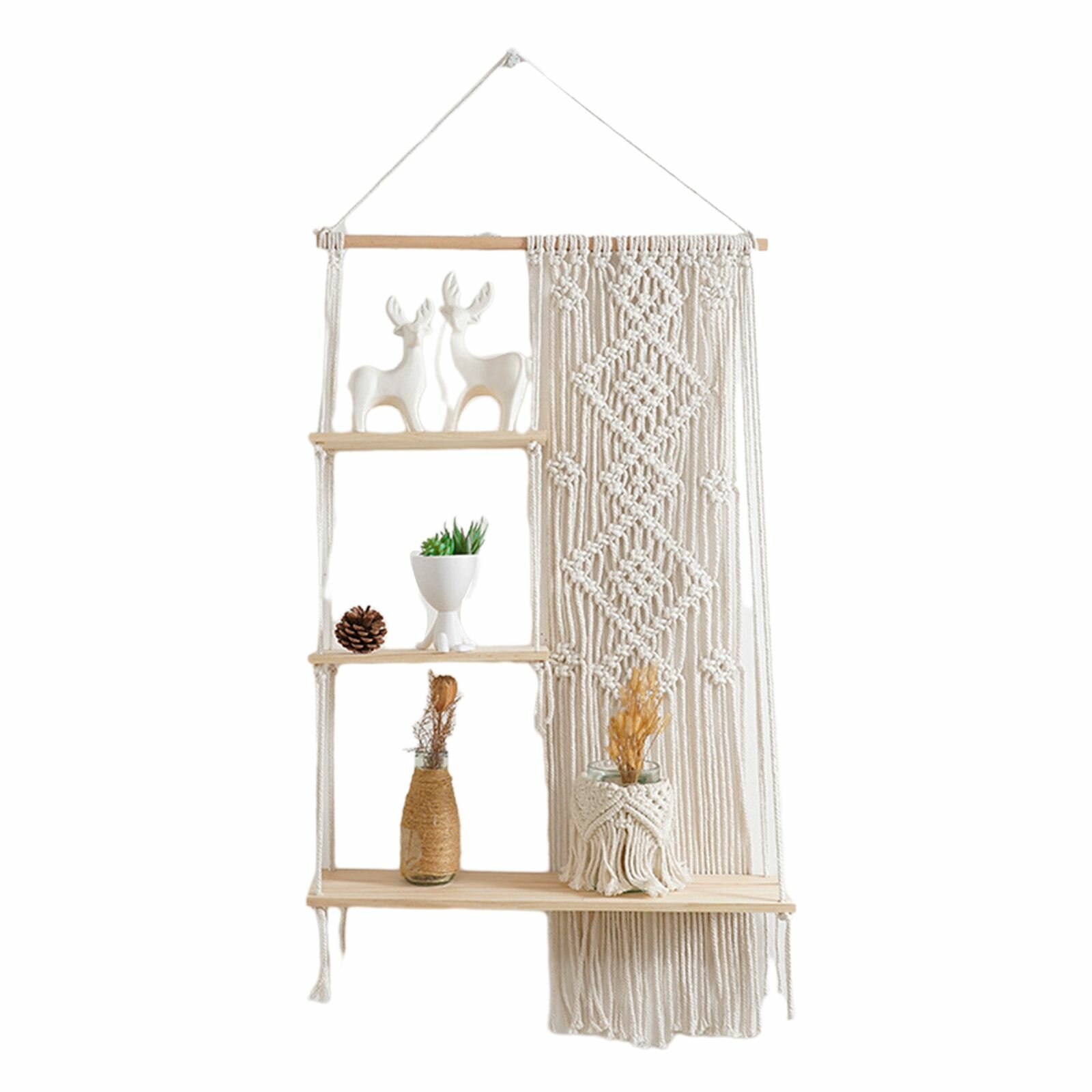 Плавающие полки деревянная полка 3-х ярусная настенная стойка для хранения комнатных растений