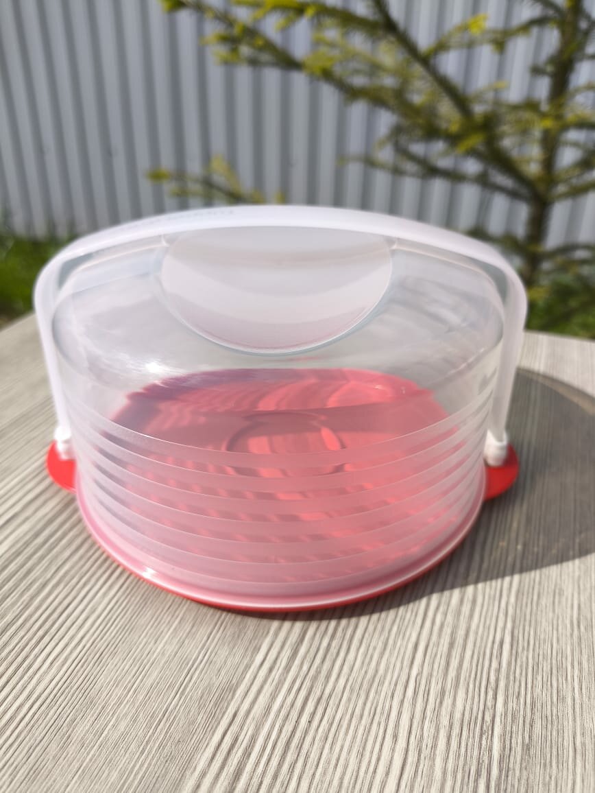 TUPPERWARE Мини-кондитер красный круглый с ручкой