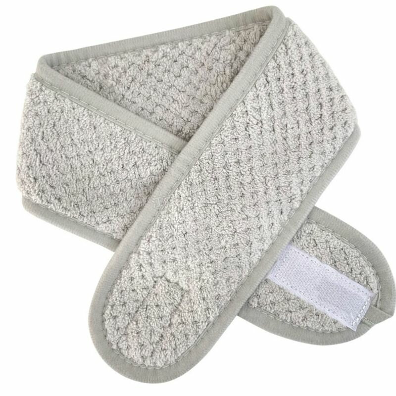 Впитывающая и теплая повязка для волос с ананасовой сеткой на липучке-светло-серый