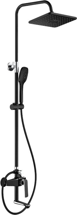 Душевая стойка Haiba со смесителем, черная, матовая, с тропическим душем, с изливом, с девиатором, с лейкой, душевая система, латунная