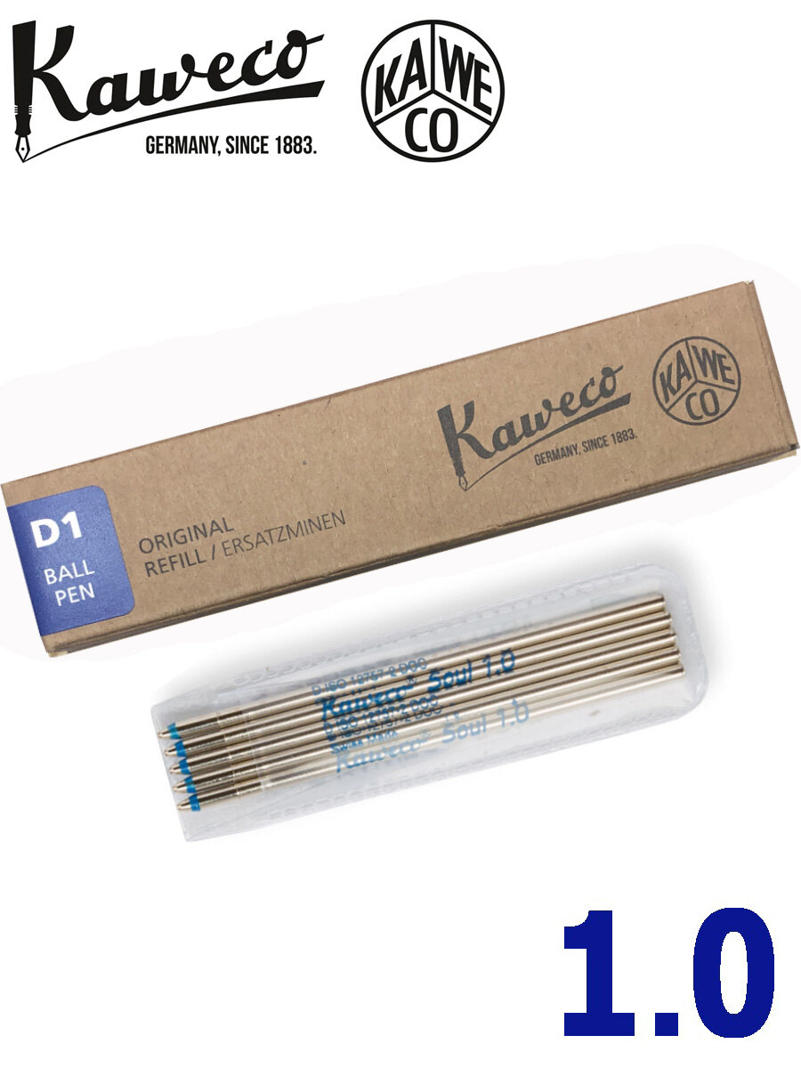 Набор стержней для шариковых ручек KAWECO D1 5 шт 1.0мм синий