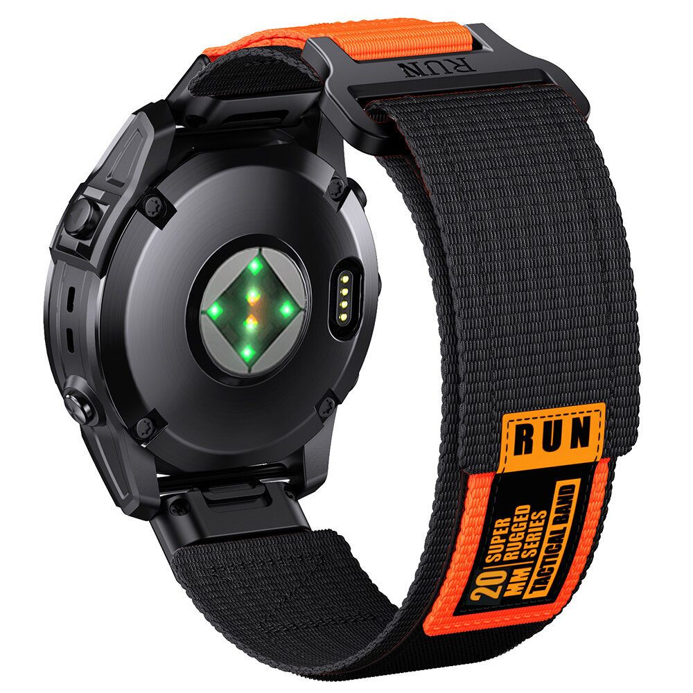 Быстросъемный нейлоновый ремешок 20 мм подходит для Garmin Fenix 8 43 мм, Fenix 7S 6S 5S, однооборотный ремешок на липучке, желтый 20 мм нейлон желтый липучка